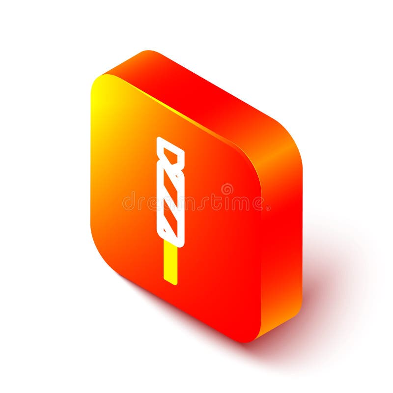 Isometric Line Candy Icon Isolated on White Background. Orange Square ...