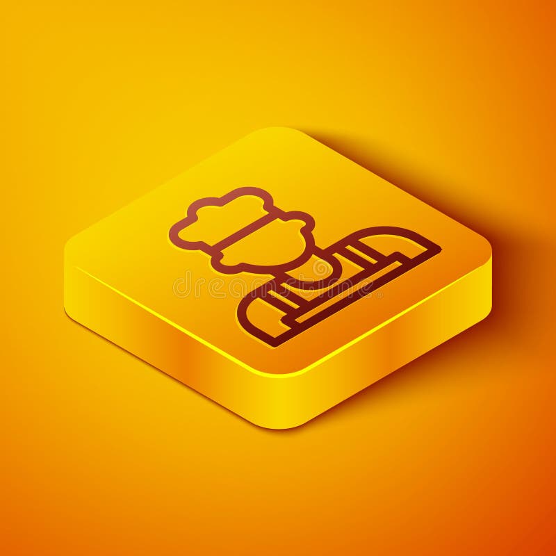 Isometric Line Cook Icon Isolated on Orange Background. Chef Symbol ...