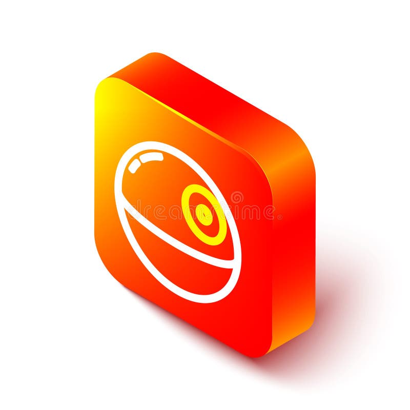 Isometric Line Death Star Icon Isolated on White Background. Orange ...