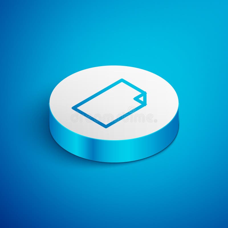 Isometric Line Empty Document Icon Isolated on Blue Background ...