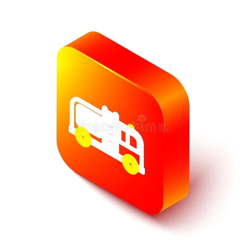 Isometric Line Fire Truck Icon Isolated on White Background. Fire ...