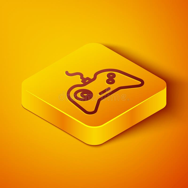 Isometric Line Gamepad Icon Isolated On Orange Background. Game ...