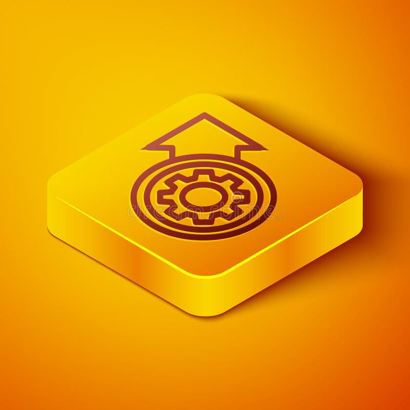 Isometric Line Gear and Arrows As Workflow Process Concept Icon ...