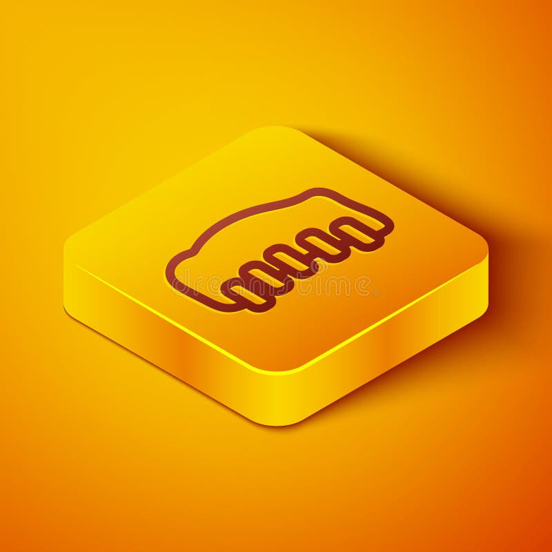 Isometric Line Grilled Pork Bbq Ribs Icon Isolated on Orange Background ...