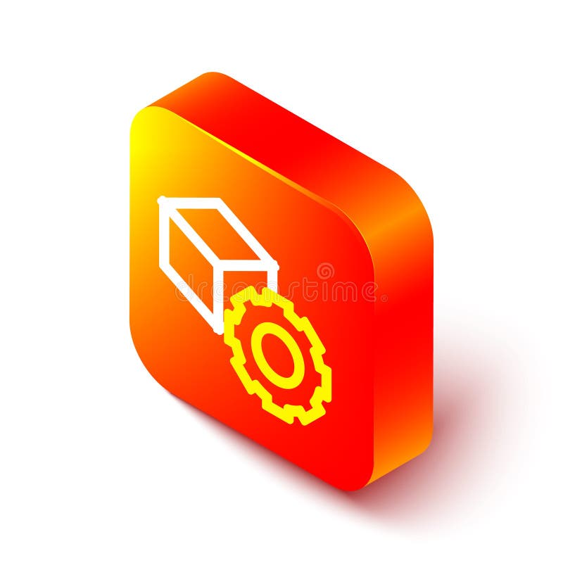 Isometric Line Isometric Cube Icon Isolated on White Background ...
