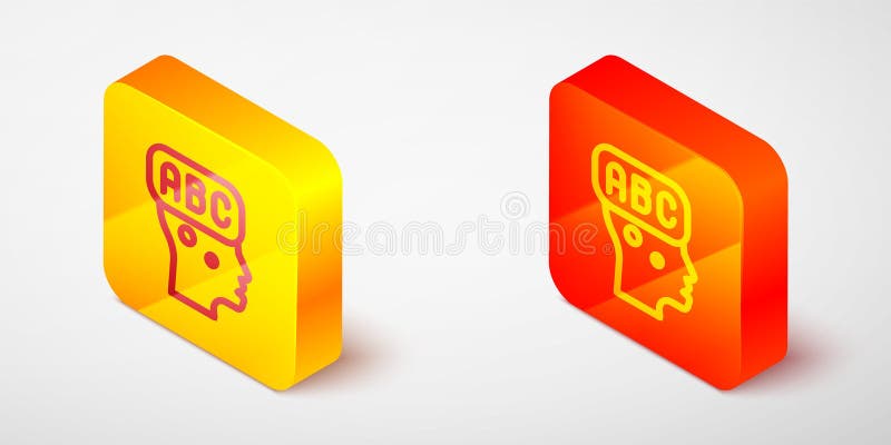 Isometric Line Learning Foreign Languages Icon Isolated on Grey ...