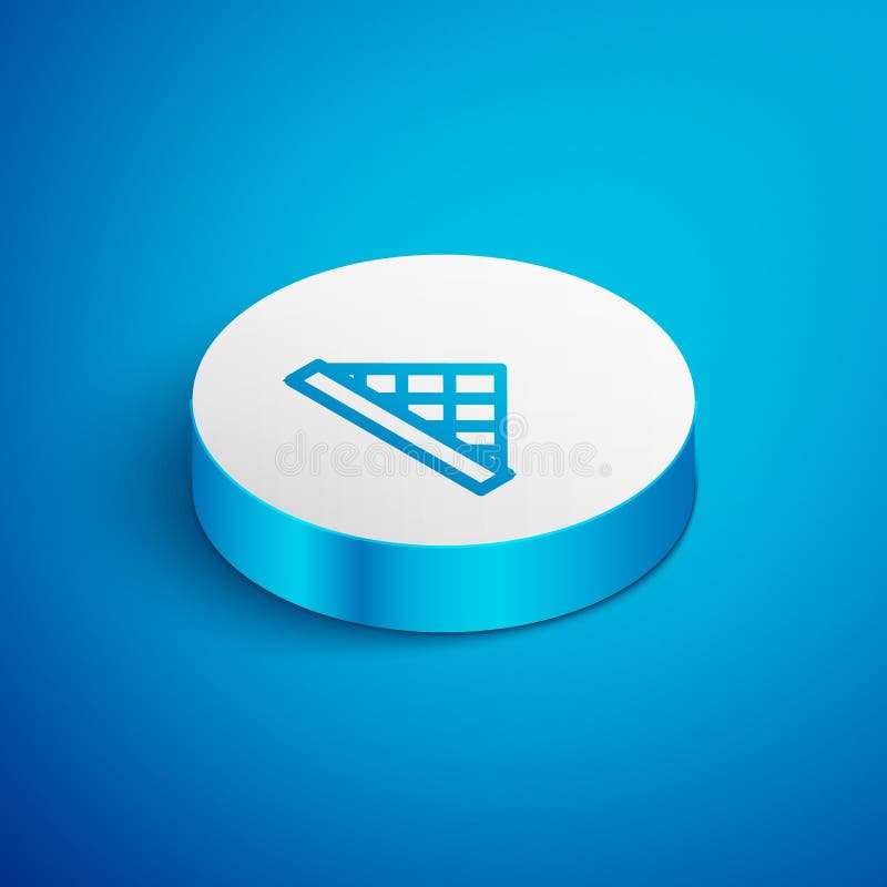 Isometric Line Louvre Glass Pyramid Icon Isolated on Blue Background ...