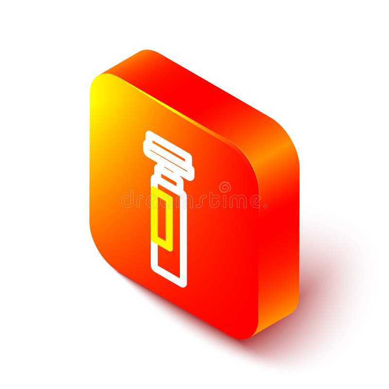 Isometric Line Marker Pen Icon Isolated on White Background. Orange ...