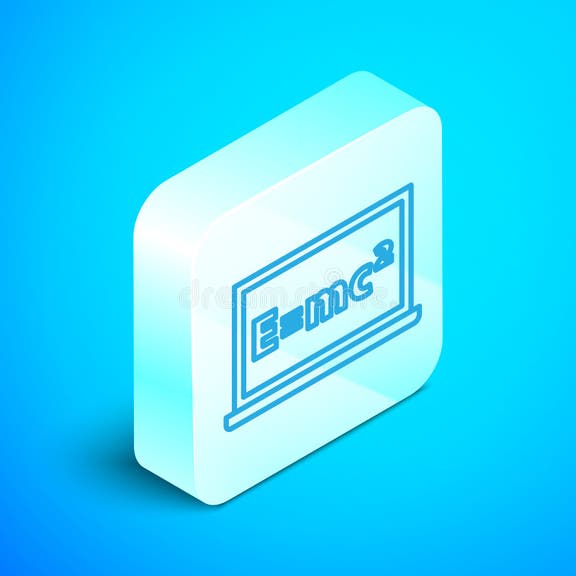 Isometric Line Math System of Equation Solution on Chalkboard Icon ...