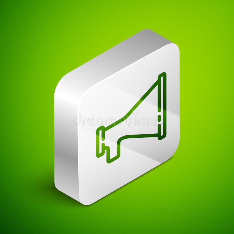 Isometric Line Megaphone Icon Isolated on Green Background. Speaker ...