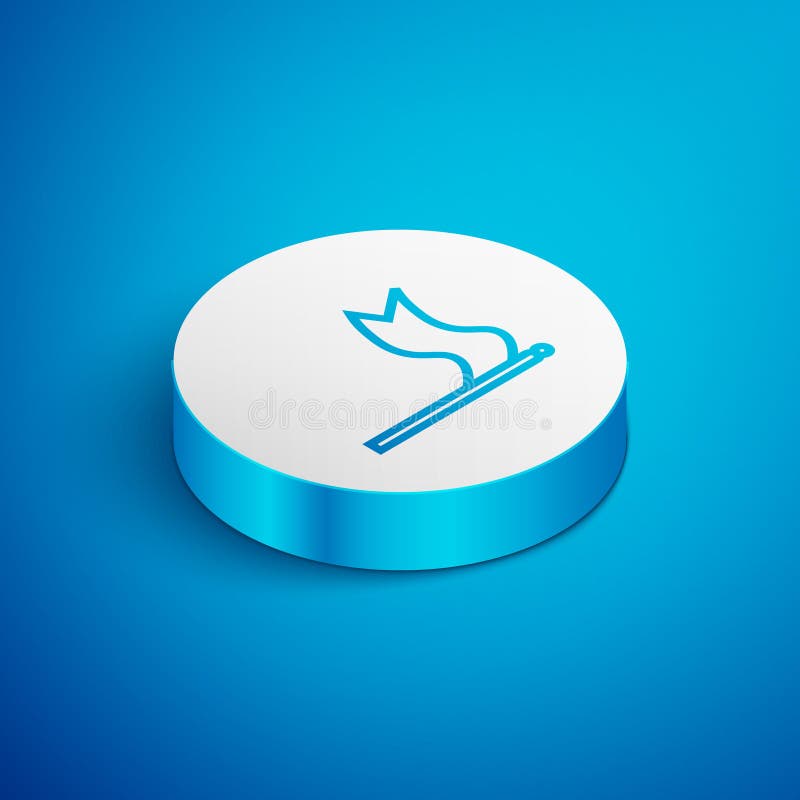 Isometric Line Meteorology Windsock Wind Vane Icon Isolated on Blue ...