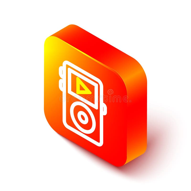 Isometric Line Music Player Icon Isolated on White Background. Portable ...