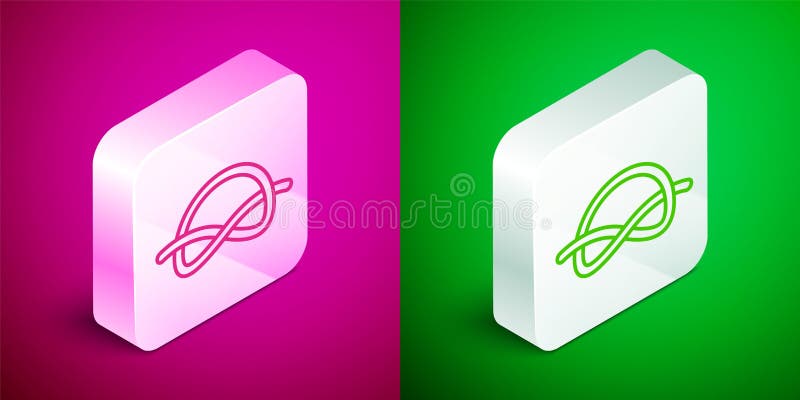 Isometric Line Nautical Rope Knots Icon Isolated on Pink and Green ... Isometric Line Nautical Rope Knots Icon Isolated on Pink and Green ...