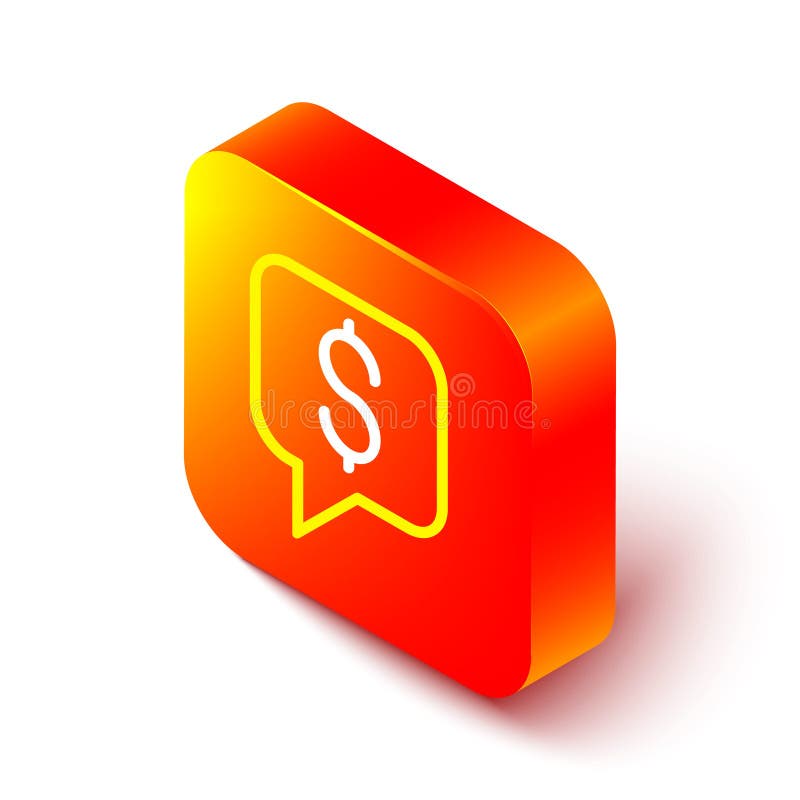 Isometric Line Paid Support Icon Isolated on White Background.Speech ...