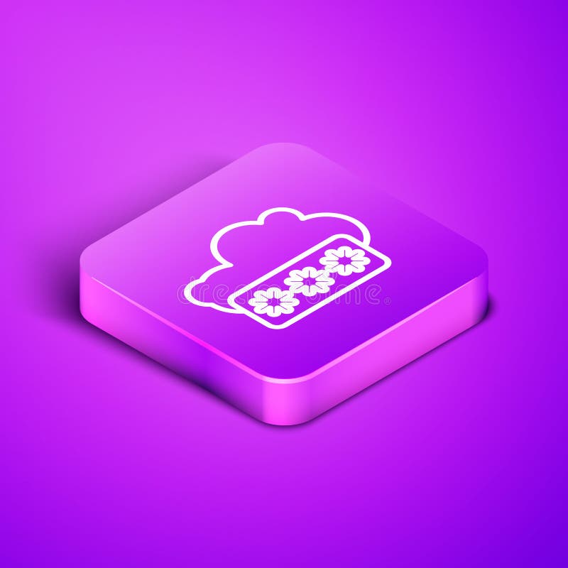 Isometric Line Password Protection and Safety Access Icon Isolated on ...