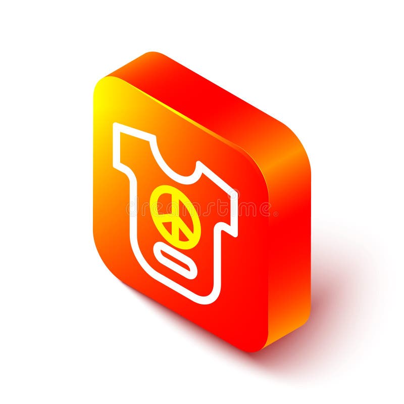 Isometric Line Peace Icon Isolated on White Background. Hippie Symbol ...