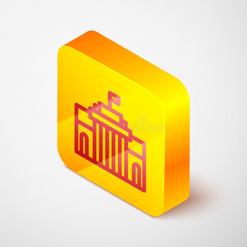 Isometric Line Prado Museum Icon Isolated on Grey Background. Madrid ...