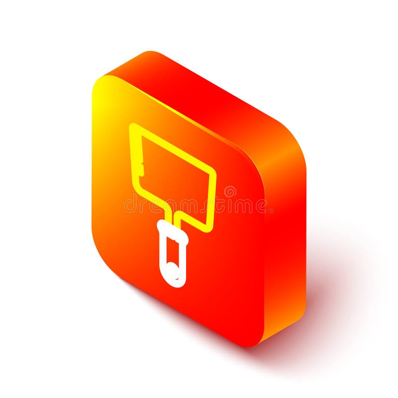 Isometric Line Putty Knife Icon Isolated On White Background Spatula Repair Tool Stock Vector
