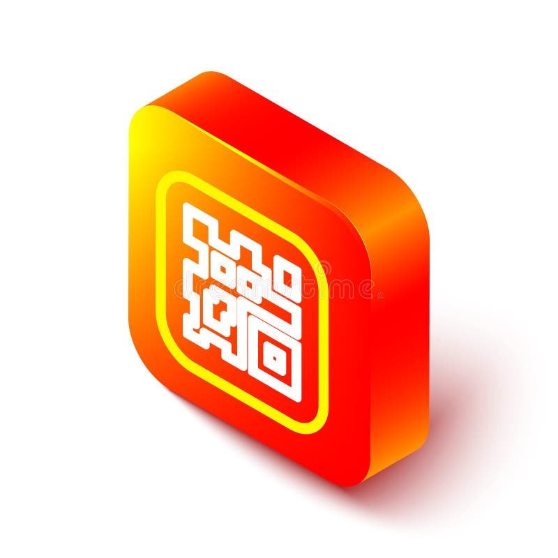 Isometric Line QR Code Sample for Smartphone Scanning Icon Isolated on ...