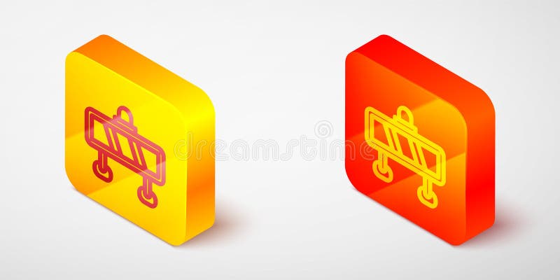 Isometric Line Road Barrier Icon Isolated on Grey Background. Symbol of ...