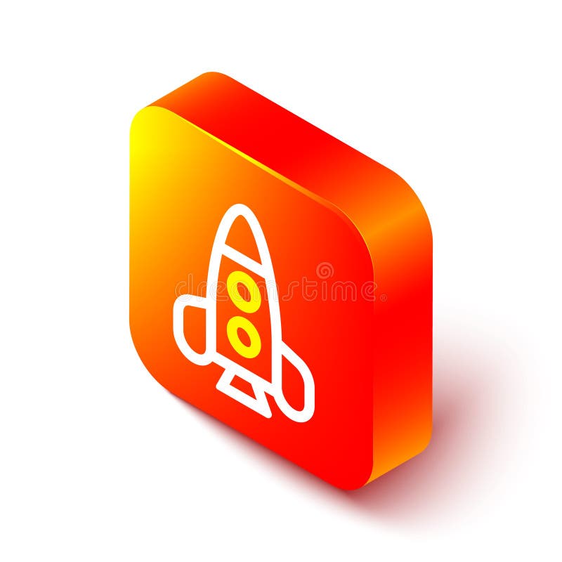 Isometric Line Rocket Ship Toy Icon Isolated on White Background. Space ... Isometric Line Rocket Ship Toy Icon Isolated on White Background. Space ...