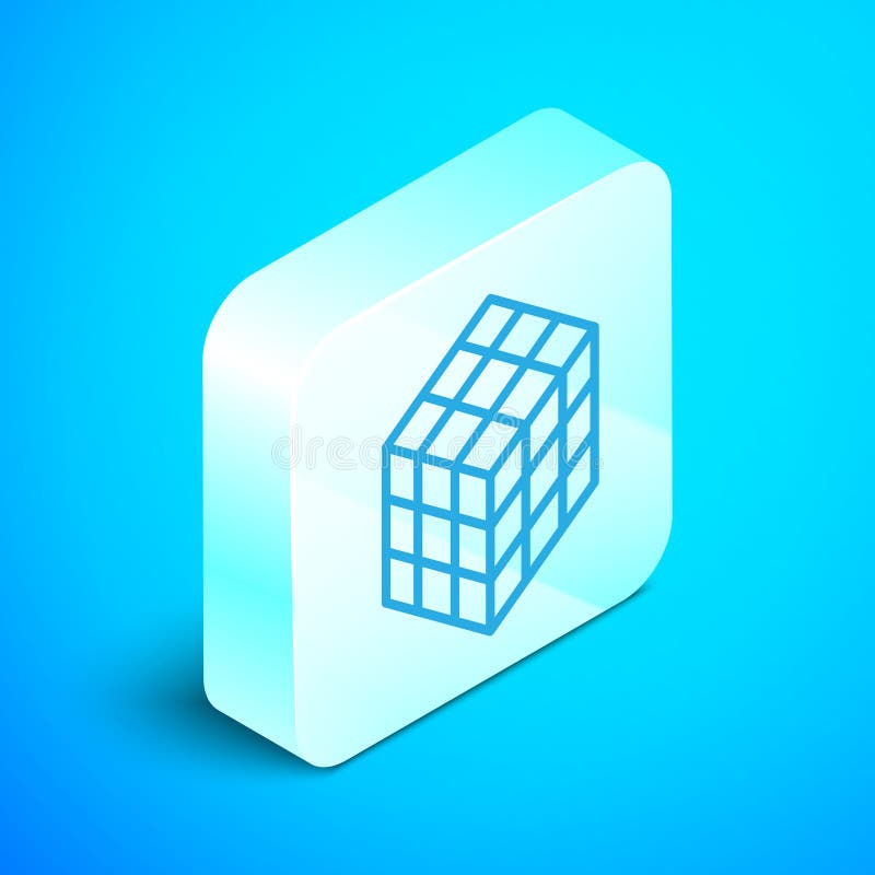 Isometric Line Rubik Cube Icon Isolated on Blue Background. Mechanical ... Isometric Line Rubik Cube Icon Isolated on Blue Background. Mechanical ...