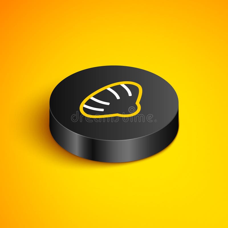 Isometric Line Scallop Sea Shell Icon Isolated on Yellow Background ...