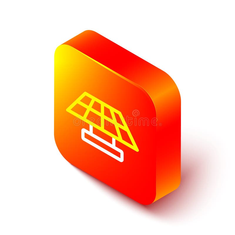 Isometric Line Solar Energy Panel Icon Isolated on White Background ...