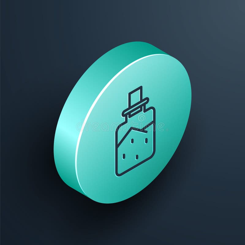 Isometric Line Spa Salt Icon Isolated on Black Background. Turquoise ...