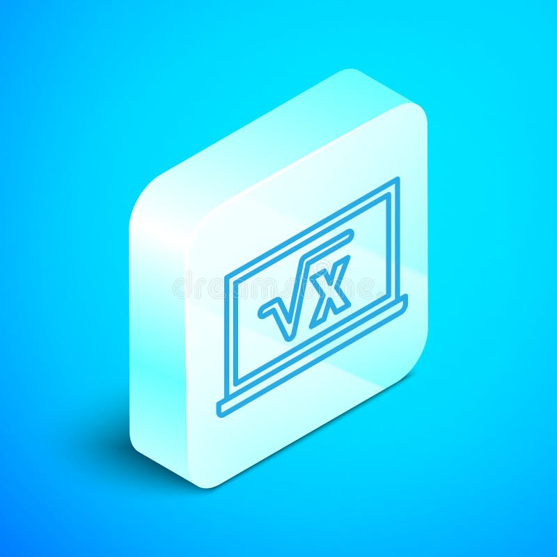 Isometric Line Square Root of X Glyph on Chalkboard Icon Isolated on ...