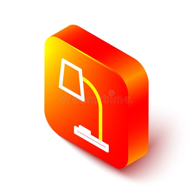Isometric Line Table Lamp Icon Isolated on White Background. Table ...