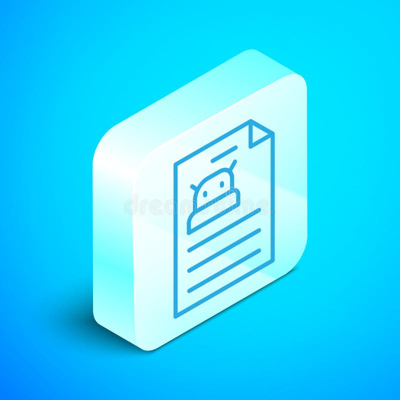 Isometric Line Technical Specification Icon Isolated on Blue Background ...
