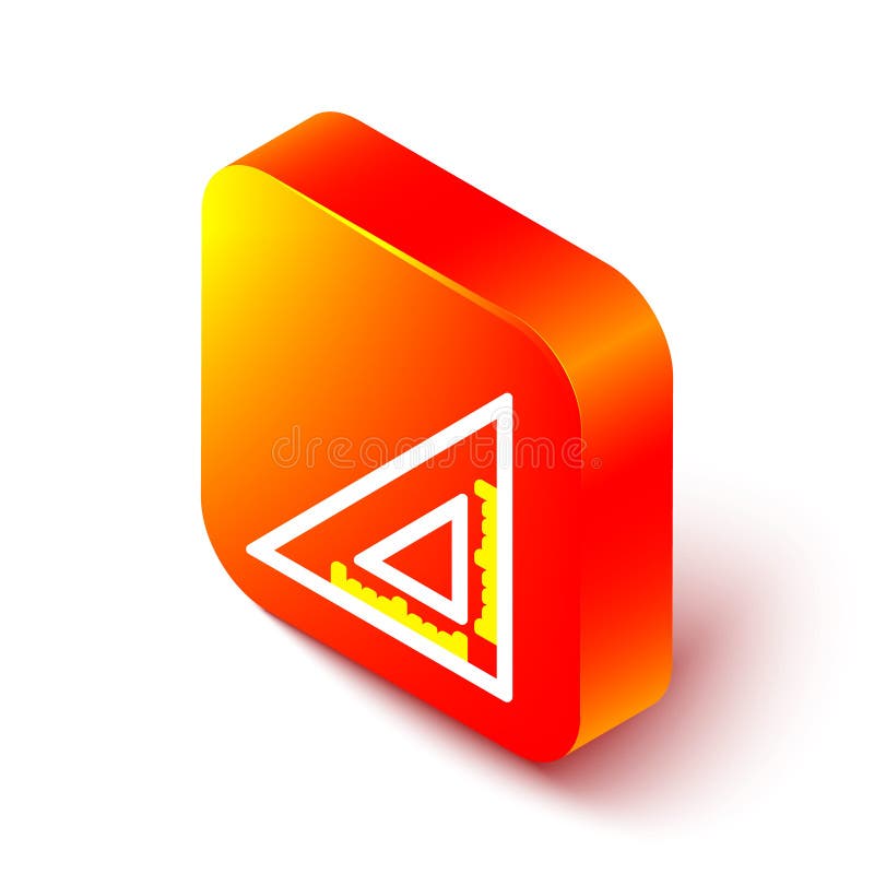 Isometric Line Triangular Ruler Icon Isolated on White Background ...