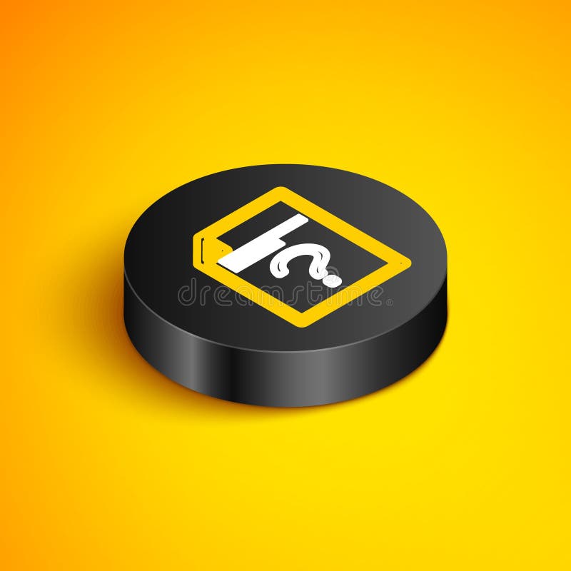 Isometric Line Unknown Document Icon Isolated on Yellow Background ...