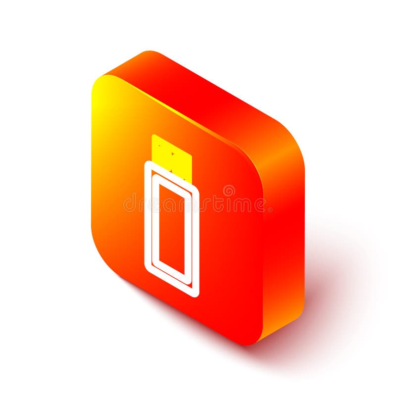 Isometric Line USB Flash Drive Icon Isolated on White Background ...