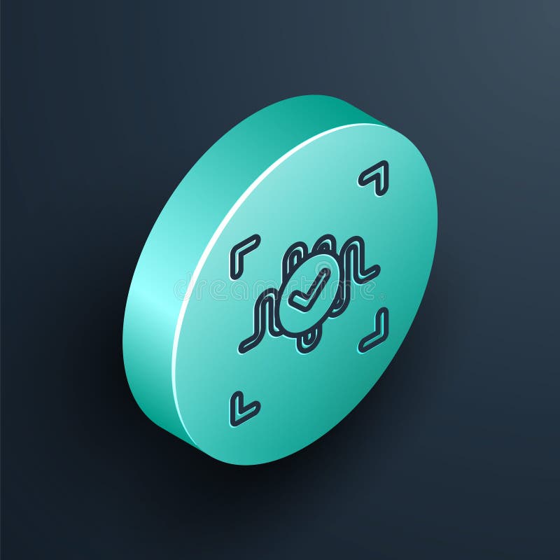 Isometric Line Voice Recognition Icon Isolated on Black Background ...