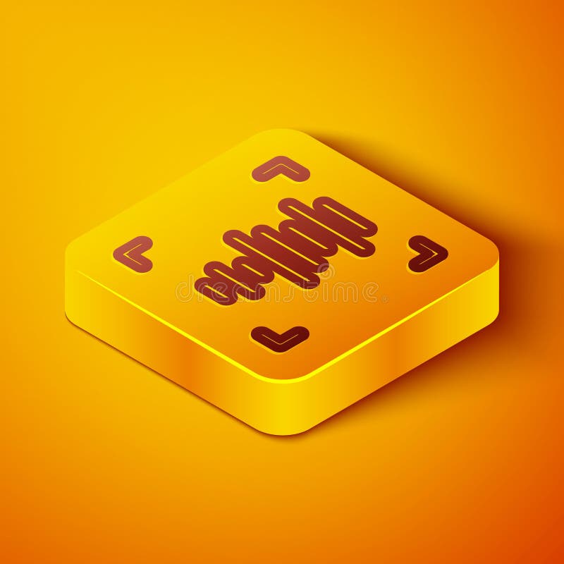 Isometric Line Voice Recognition Icon Isolated on Orange Background ...