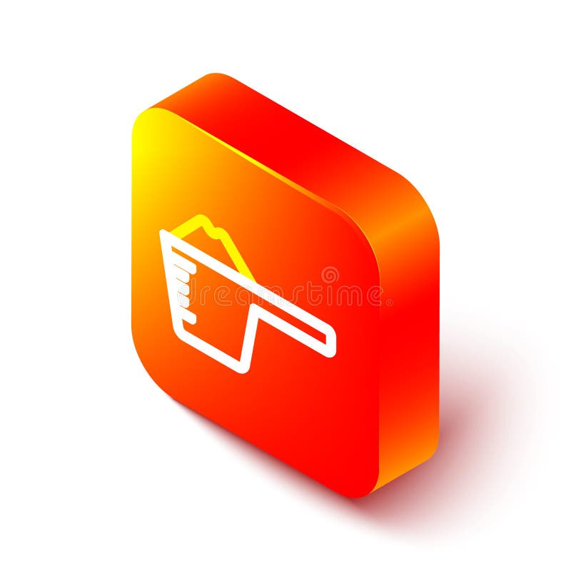 Isometric Line Washing Powder in a Measuring Cup Icon Isolated on White ...