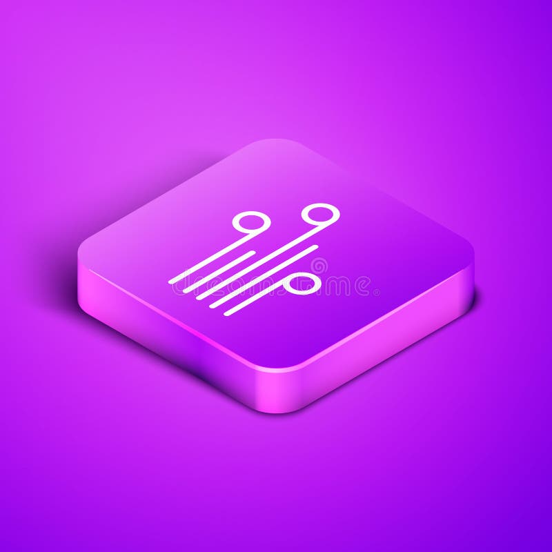 Isometric Line Wind Icon Isolated on Purple Background. Windy Weather ...