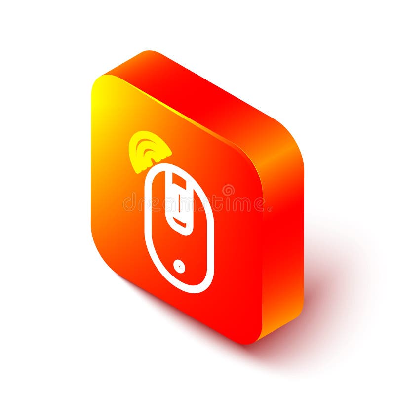 Isometric Line Wireless Computer Mouse Icon Isolated on White ...