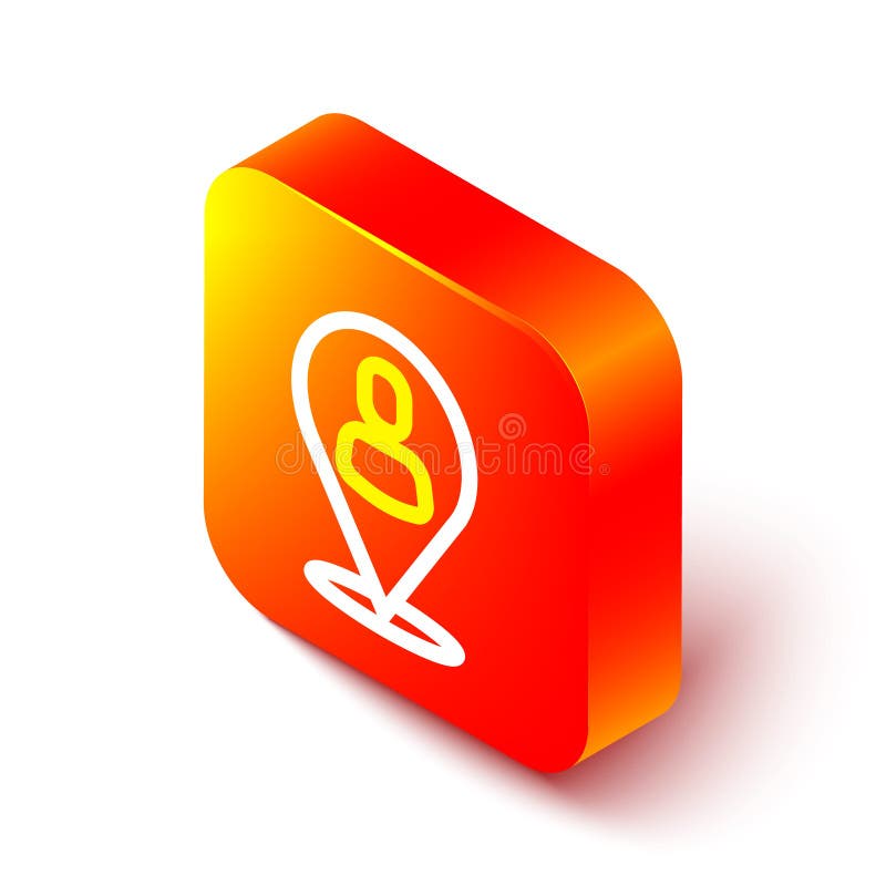 Isometric Line Worker Location Icon Isolated on White Background ...