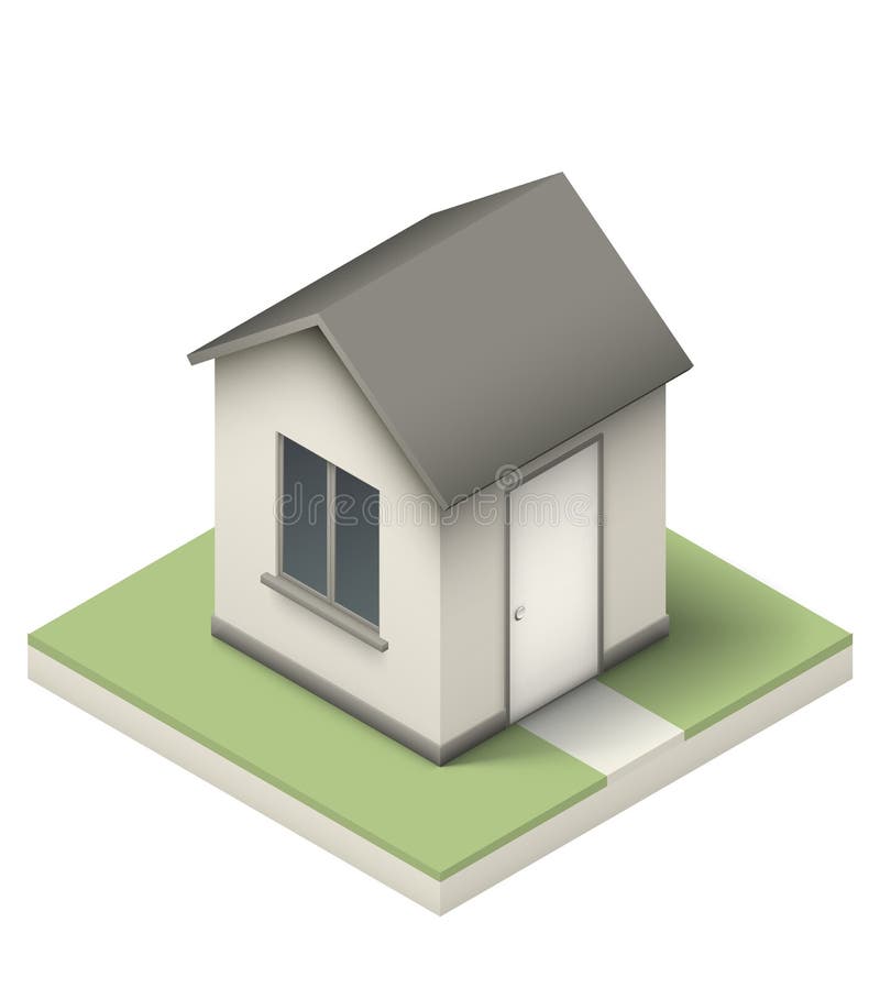 Isometric little house stock vector. Illustration of real - 63092825