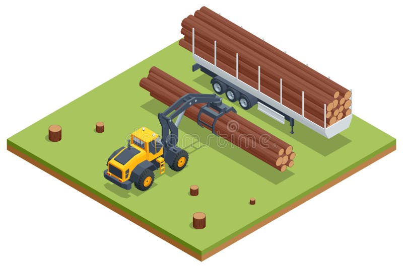 Isometric Log Loader. Loading Equipment for Logging. Log Loader for ...