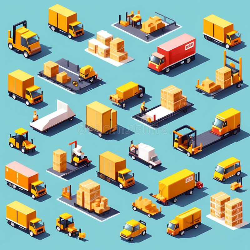 Logistics 3d Icons Set Stock Illustrations – 805 Logistics 3d Icons Set ...
