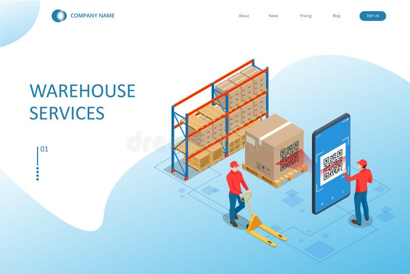 Isometric Logistics and Warehouse. Modern Warehouse Storage Stock ...