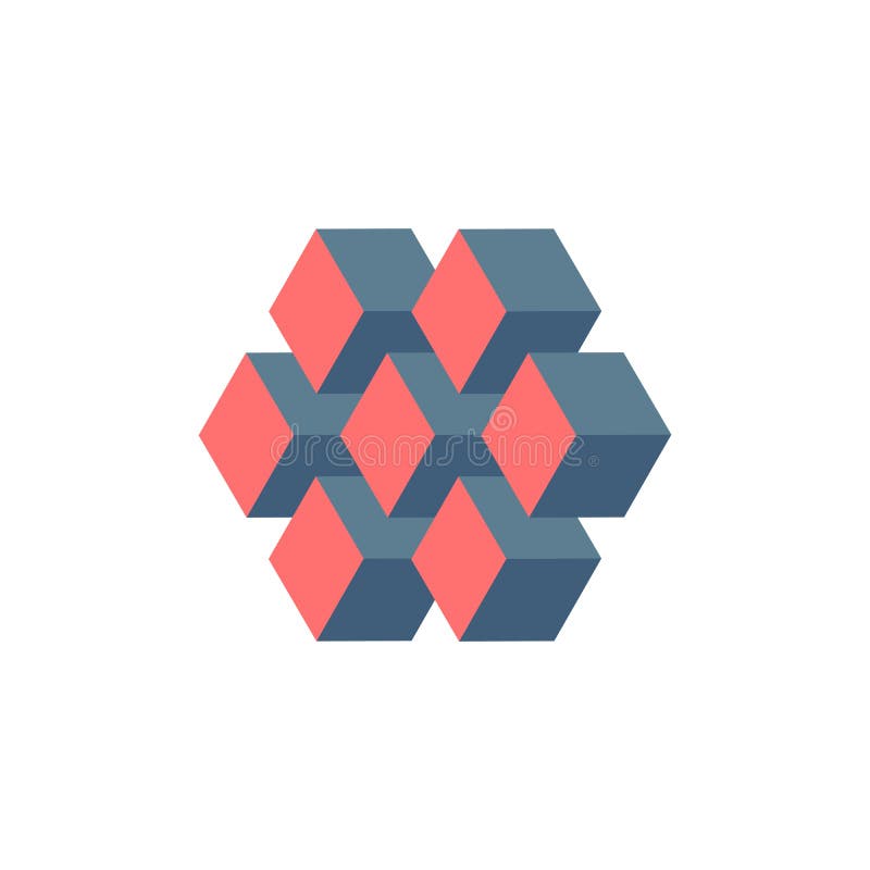 Block Chain Logo or Icon - 3d Isometric Cubes Network Vector Ill Stock ...