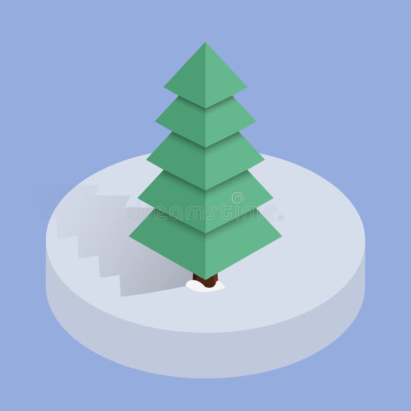 Isometric Low Poly Christmas Tree. Vector Flat 3d Design or Infographic ...