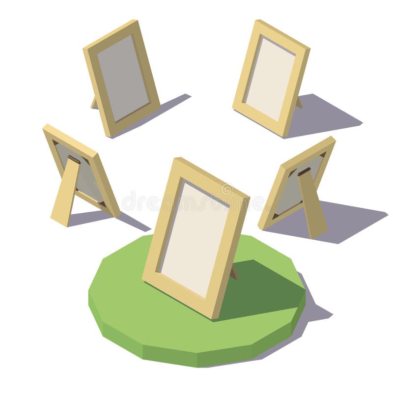 Isometric Low Poly Photo Frame Stock Vector - Illustration of rustic ...