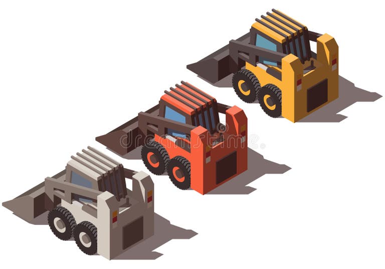 Isometric Low Poly Skid Loader Stock Illustrations – 2 Isometric Low ...