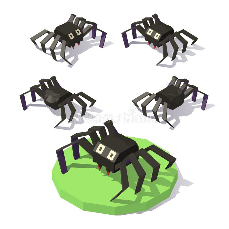 Isometric Low Poly Spider Stock Illustrations – 4 Isometric Low Poly ...